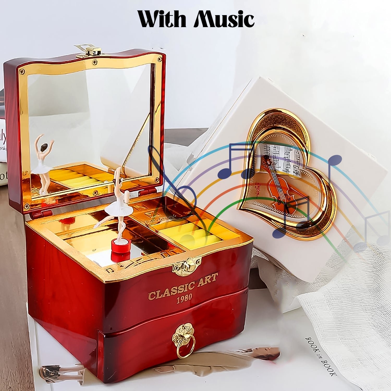 Dancer Ballerina Piano Music Box Hand Crank Music Plastic Box Gift (1 ...